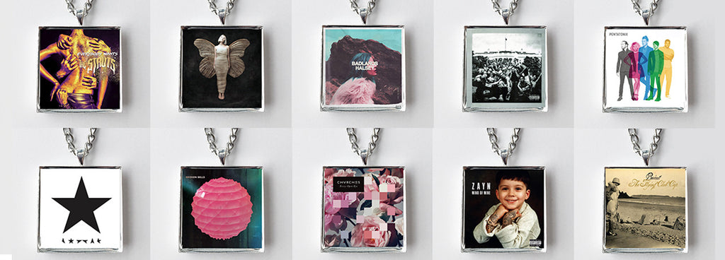 Hand Crafted Mini Album Cover Art and Coney Island Jewelry by Hollee